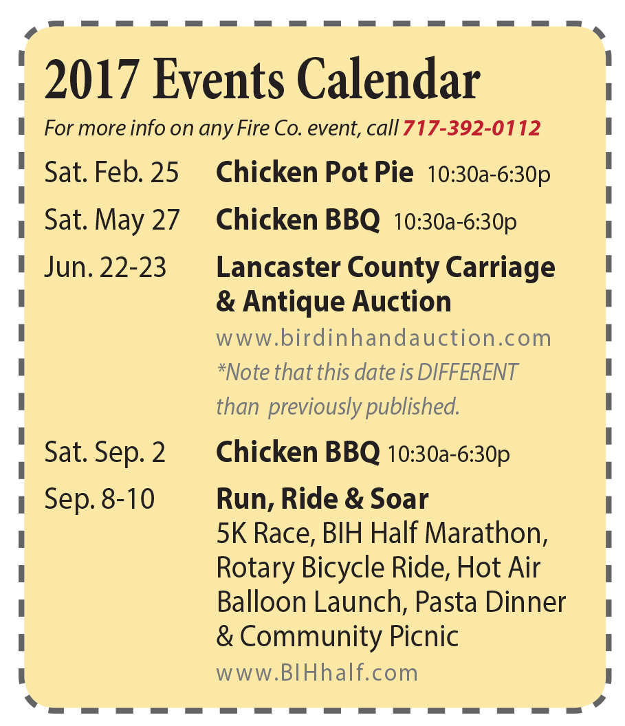 2017 Calendar Of Events